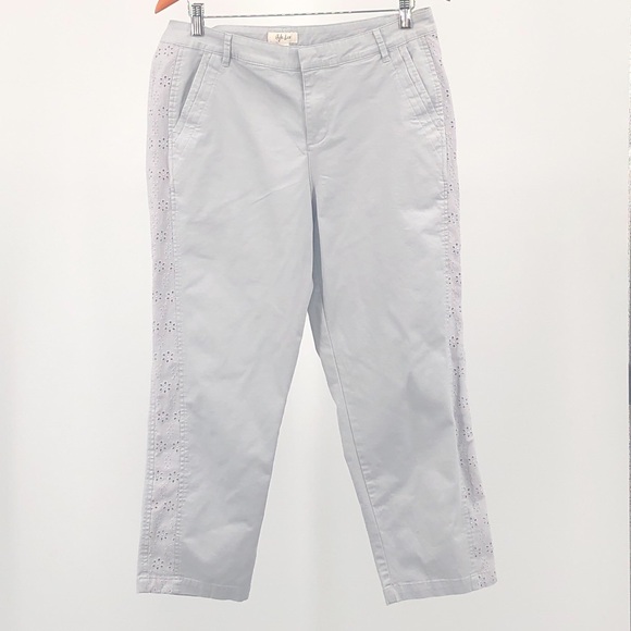 Style & Co. | Pants & Jumpsuits | Style Co Womens Lt Gray Eyelet Capri ...